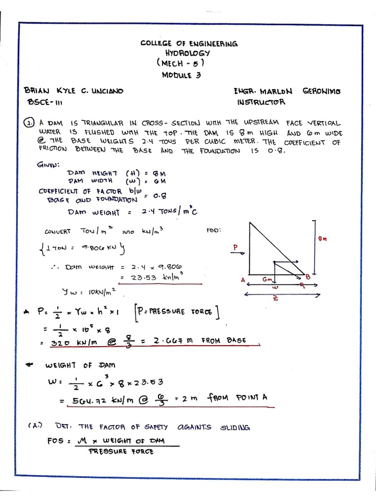 Hydrology Midterm Module Activity BRIAN UNCIANO BSCE-III | PDF