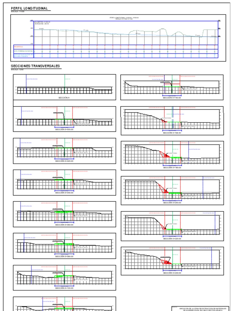 Plano de Perfil y Secciones Transversales | PDF | Naturaleza