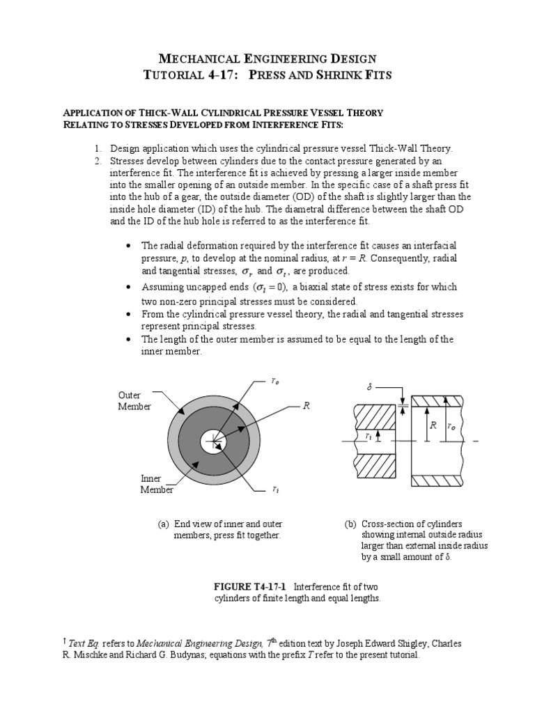 Ch04 Section17 Press and Shrink Fits | PDF | Engineering Tolerance ...