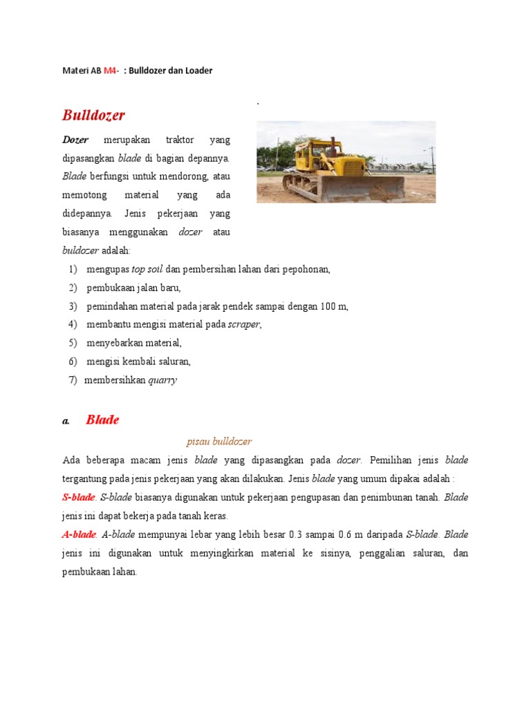 Panduan Bulldozer dan Loader | PDF | Griya & Taman | Sains & Matematika