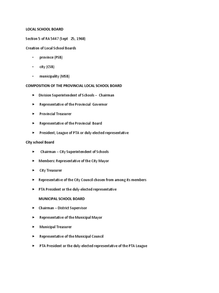Local School Board | PDF | Policy | Government