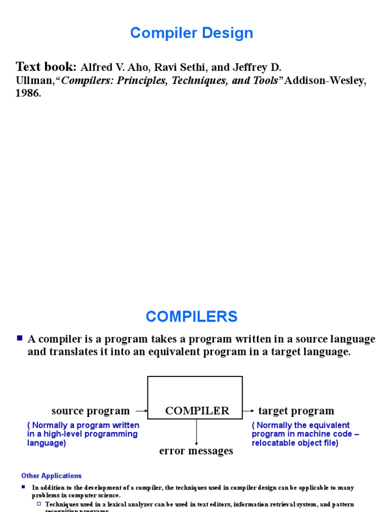 Compiler Design: Text Book | PDF | Compiler | Computer Programming