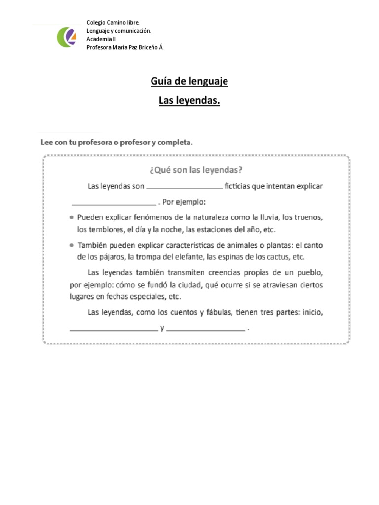 Guía Las Leyendas | PDF | Ciencias sociales | Estudios de idiomas ...
