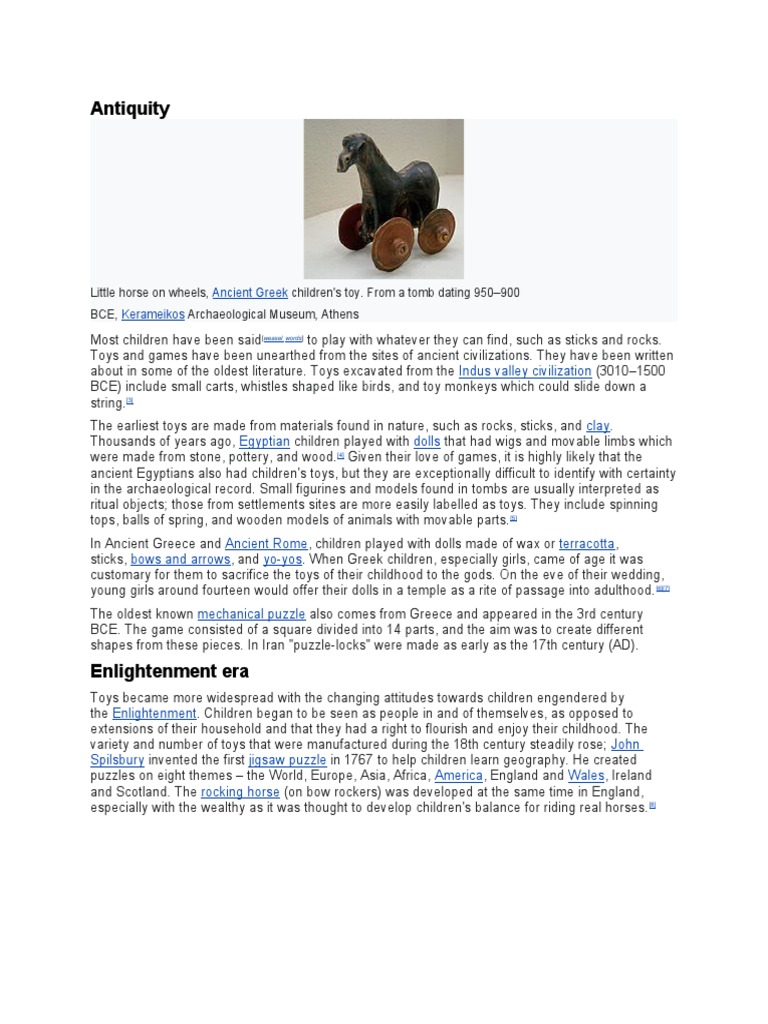 The Evolution of Children's Toys Through Ancient Civilizations and the ...