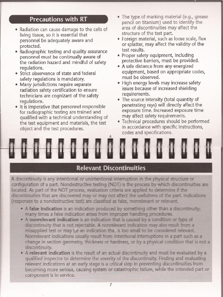 ASNT - Relevant Discontinuities Radiographic Testing (RT) - 7 | PDF