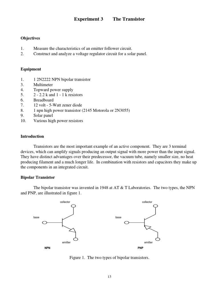 Elec Lab 3 | PDF | Bipolar Junction Transistor | Transistor