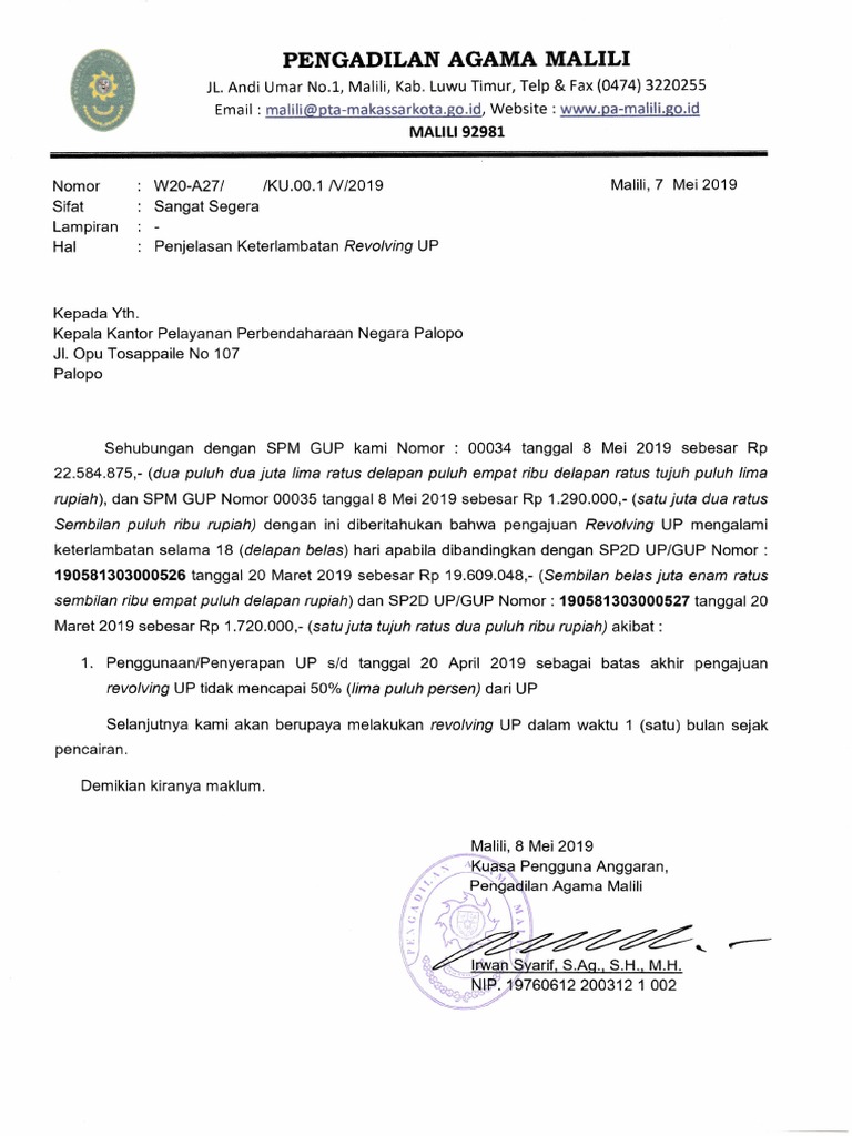 Keterlambatan Pengajuan Revolving UP | PDF
