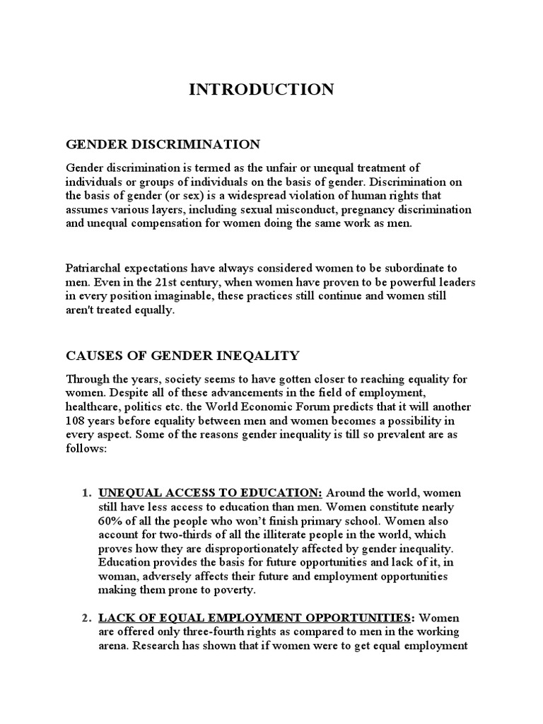 Gender Discrimination: Unequal Access To Education: Around The World ...