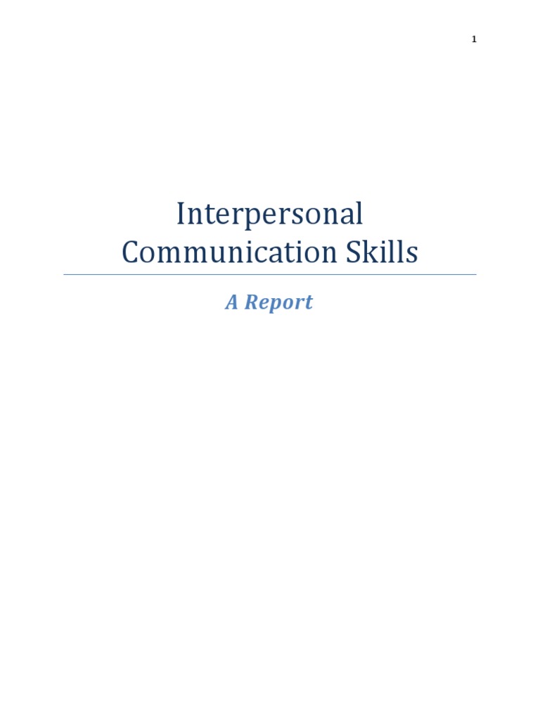 Interpersonal Communication | PDF | Interpersonal Communication ...