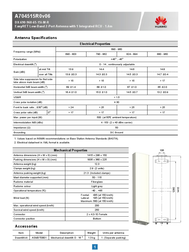 ANT-A704515R0v06-1698-001 Datasheet | PDF | Decibel | Antenna (Radio)