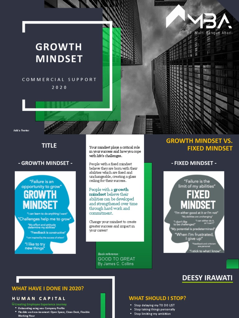 Growth Mindset - Commercial Support 2020 | PDF | Mindset | Communication