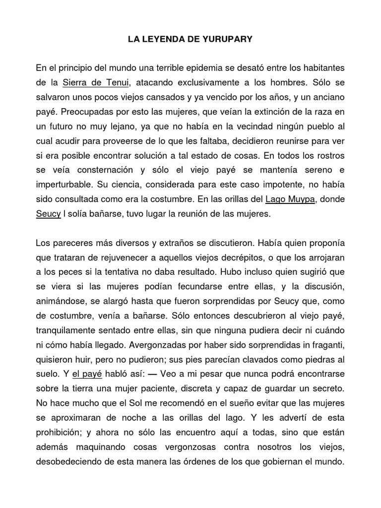 La Leyenda de Yurupary | PDF | Pena capital | Mujer