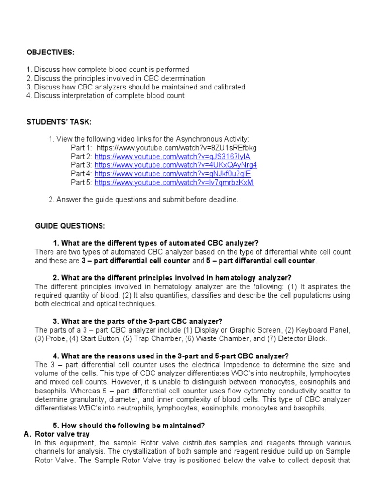 Laboratory Complete Blood Count | PDF | White Blood Cell | Blood
