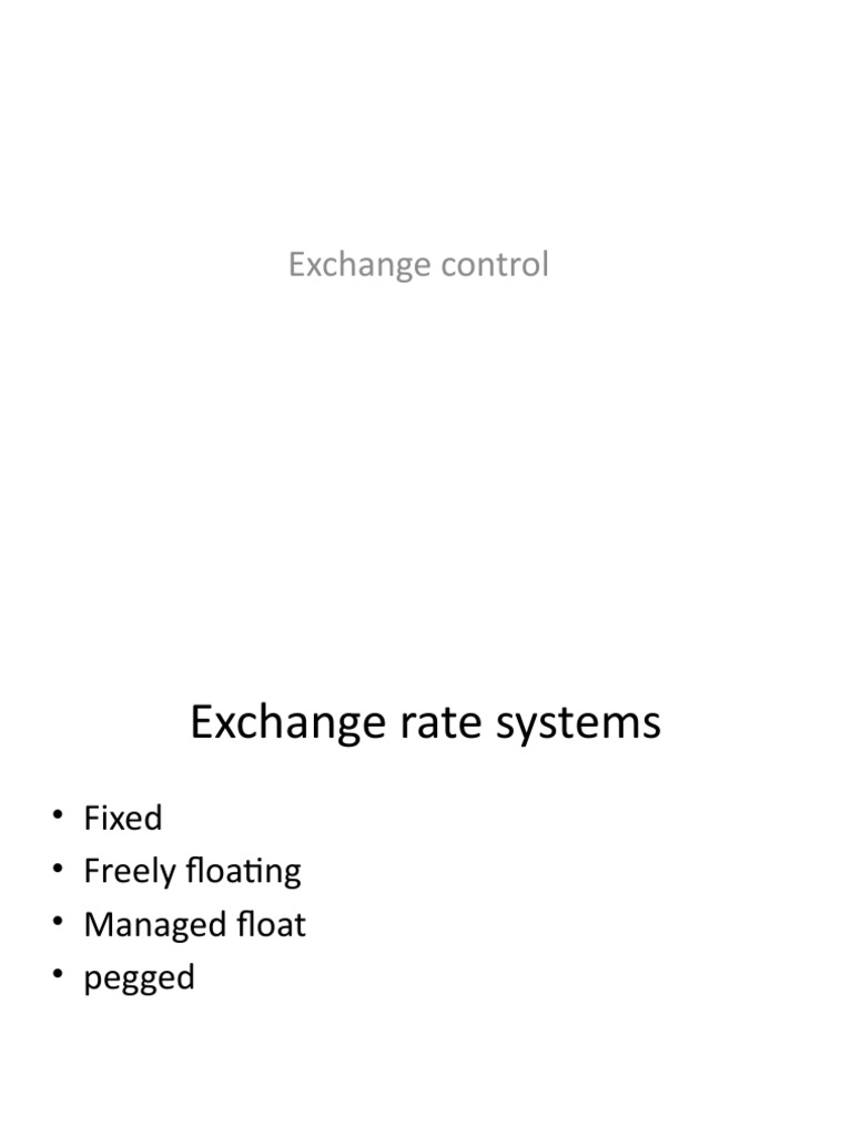 Exchange Control | PDF | Exchange Rate | Balance Of Payments