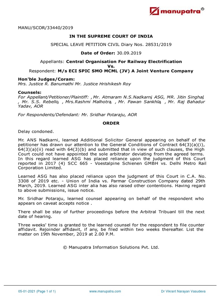 In The Supreme Court of India | PDF