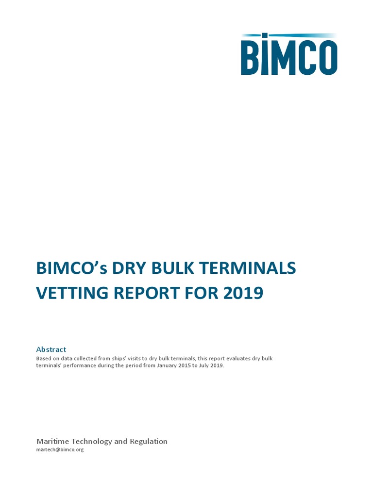 Bulk Vetting Report 2019 190819 | PDF | Ships | Port