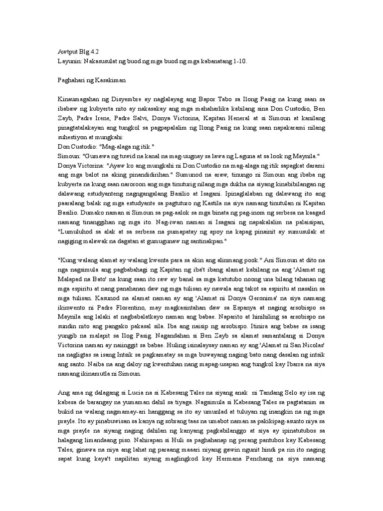 Kabanata 1 10 El Fili Pdf