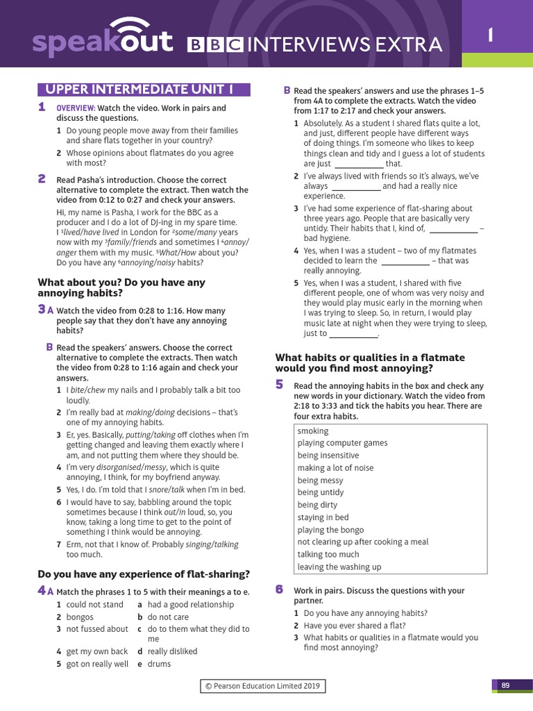 CP1 BBC Interviews EXTRA Unit | PDF | Roommate