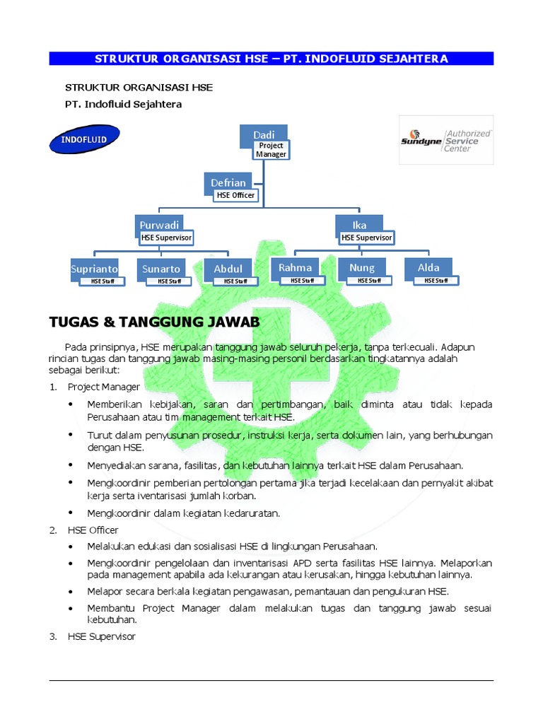 Struktur Organisasi HSE | PDF