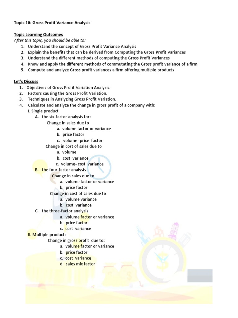 10 Gross Profit Variance Analysis | PDF | Prices | Analysis Of Variance
