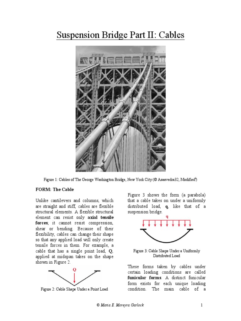 L3 - Suspension Bridge - Cable Forces Jan 11 - Final | PDF | Tension ...