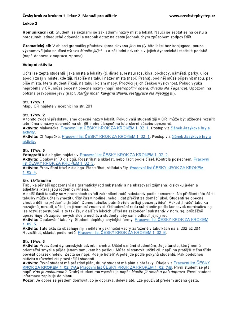 Ucitele Cesky Krok Za Krokem 1 2 | PDF