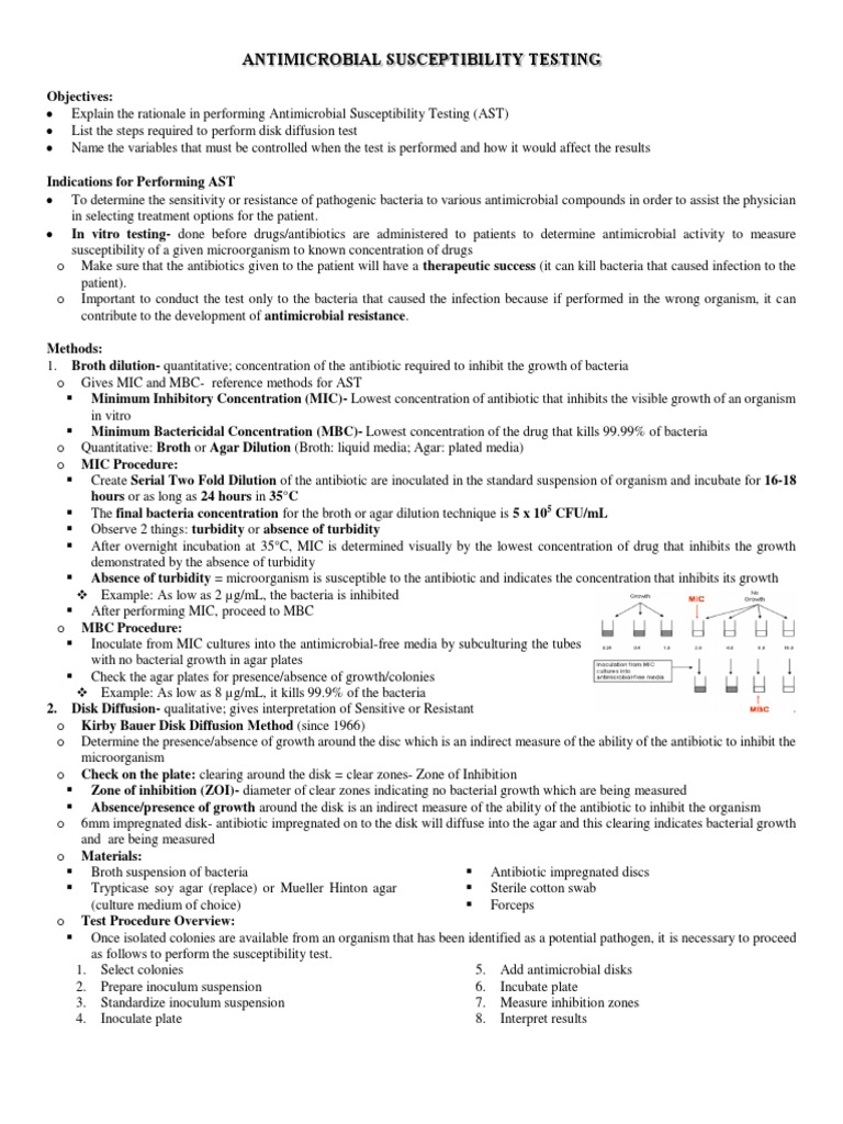 Antimicrobial Susceptibility Testing | PDF | Microbiology | Laboratory ...