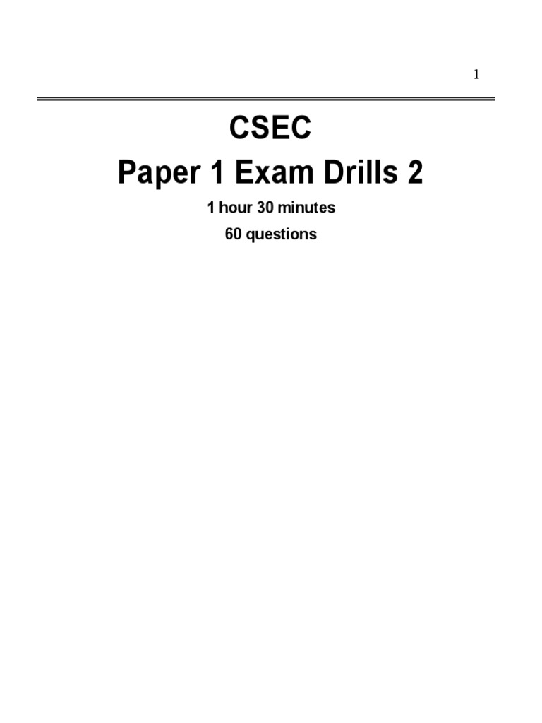 CSEC English Paper 1 Exam Drills | PDF