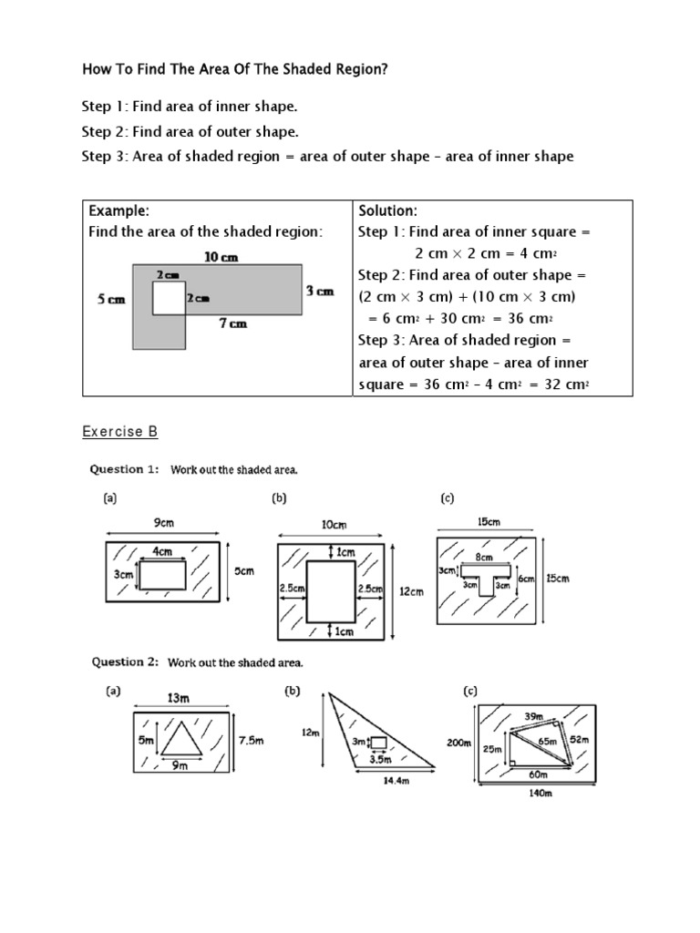 Area of The Shaded Region | PDF