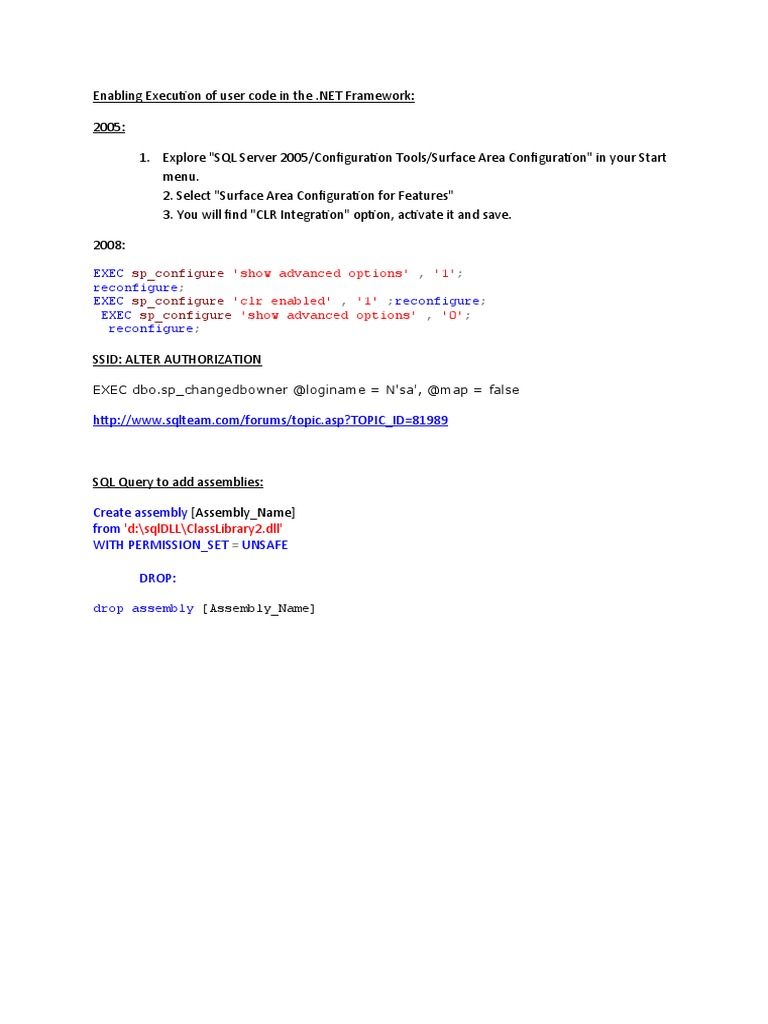 SQL CLR | PDF | Teaching Methods & Materials