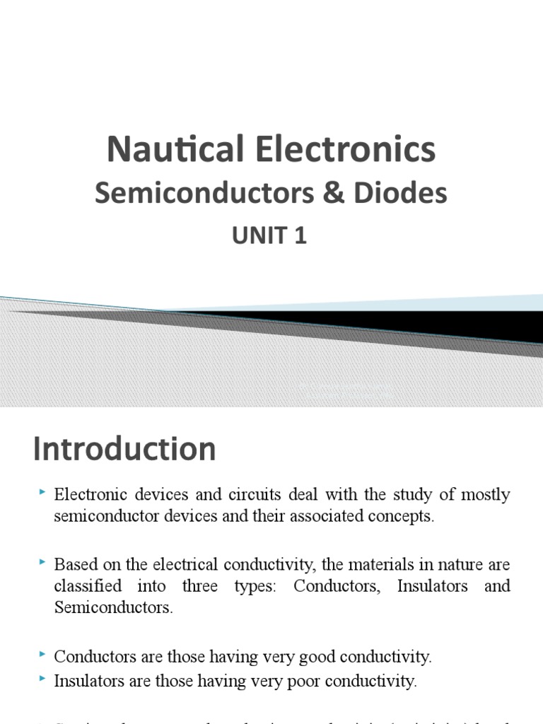 Unit I - Part 1 | PDF | Semiconductors | Electrical Resistivity And ...