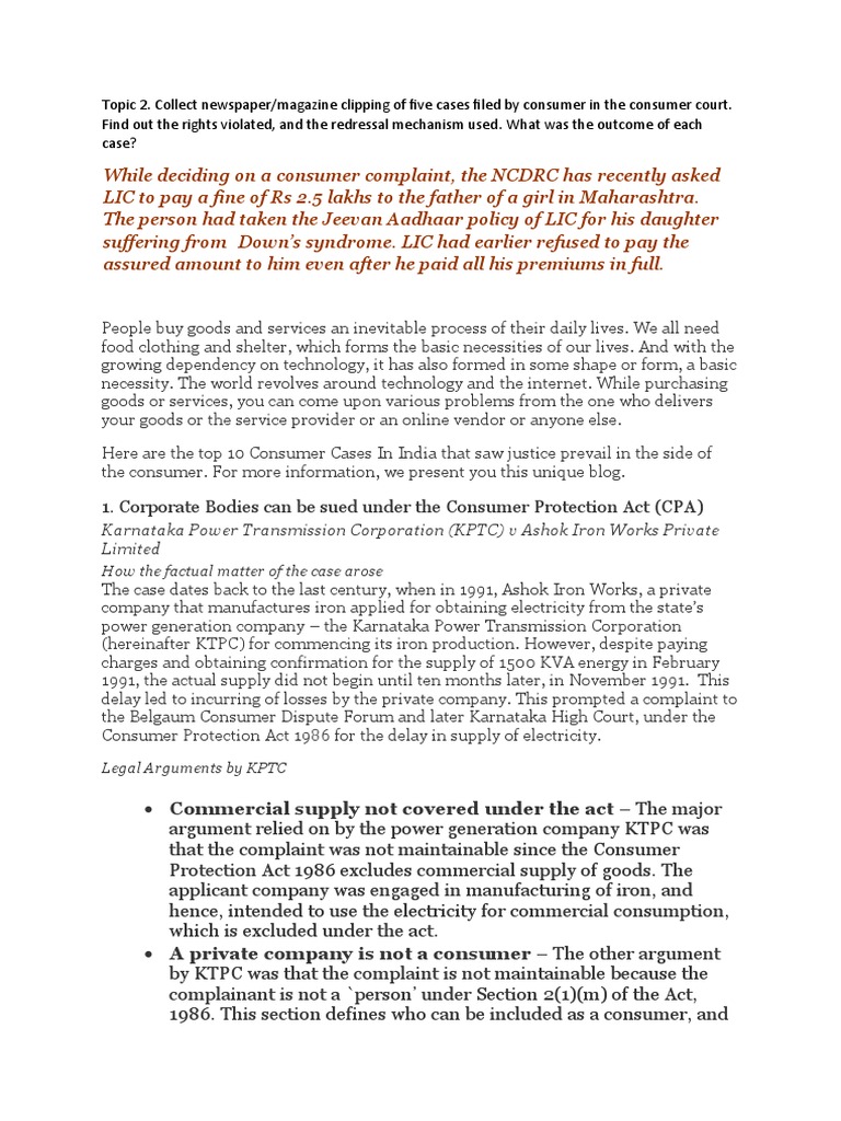 Top 5 Consumer Court Cases | PDF | Physician | Duty Of Care