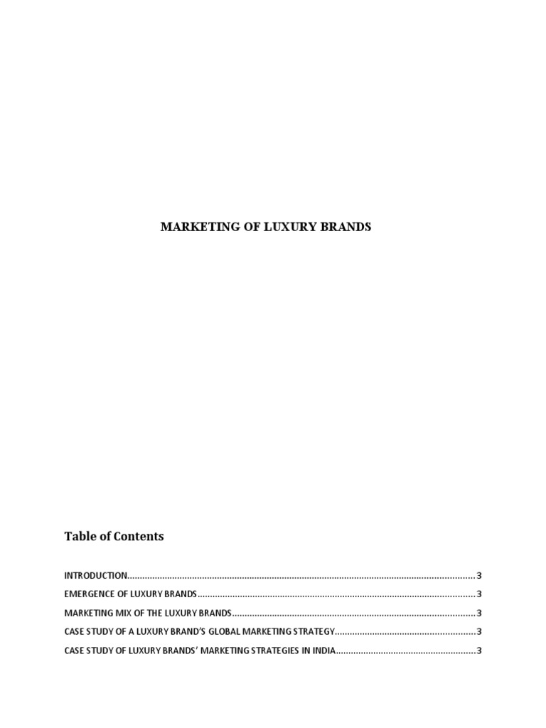 Marketing of Luxury Brands | PDF | Luxury Goods | Brand