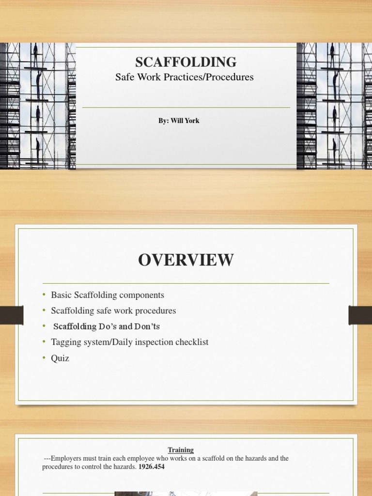 Scaffolding: Safe Work Practices/Procedures | PDF | Scaffolding | Equipment