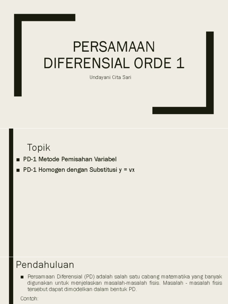 Metode Persamaan Diferensial Pd 1 Pdf