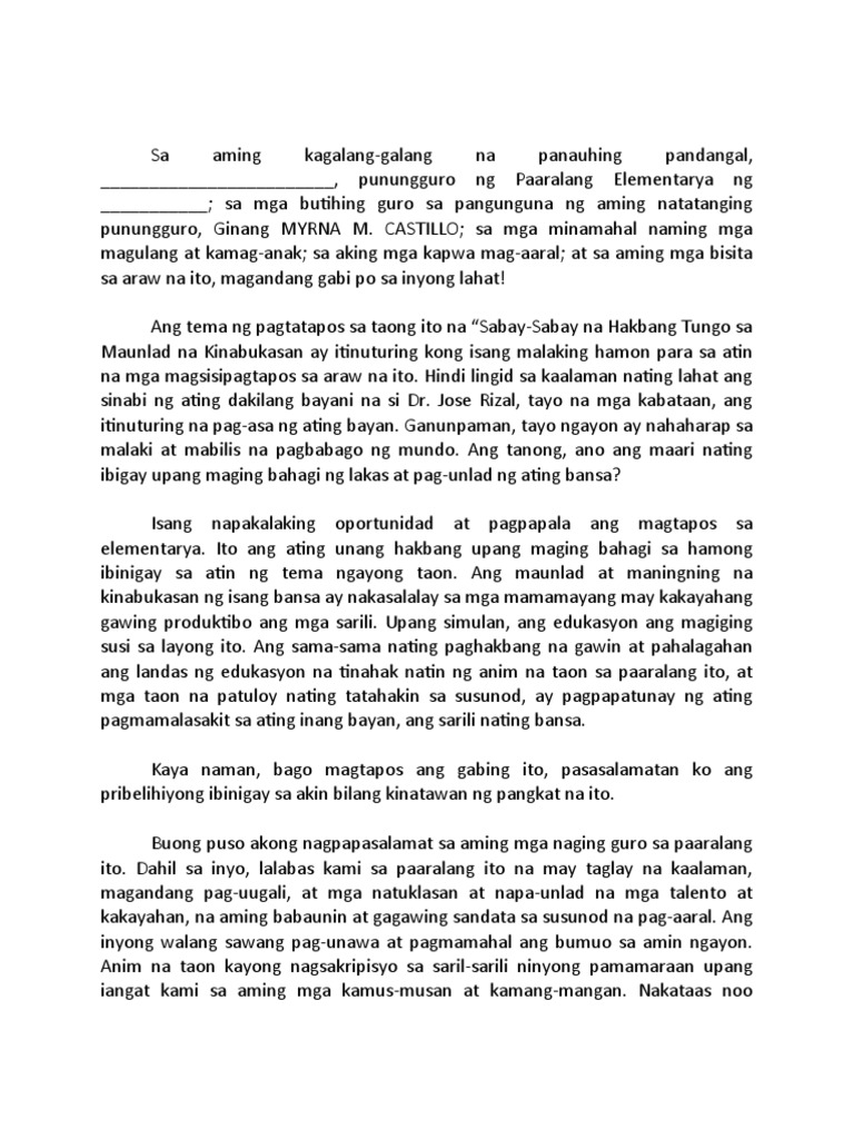 Graduation Speech | PDF