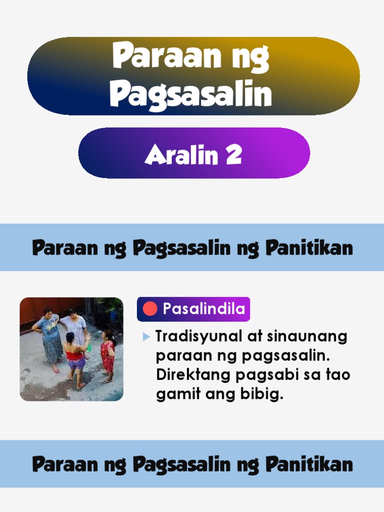 Aralin 2 - Paraan NG Pagsasalin | PDF