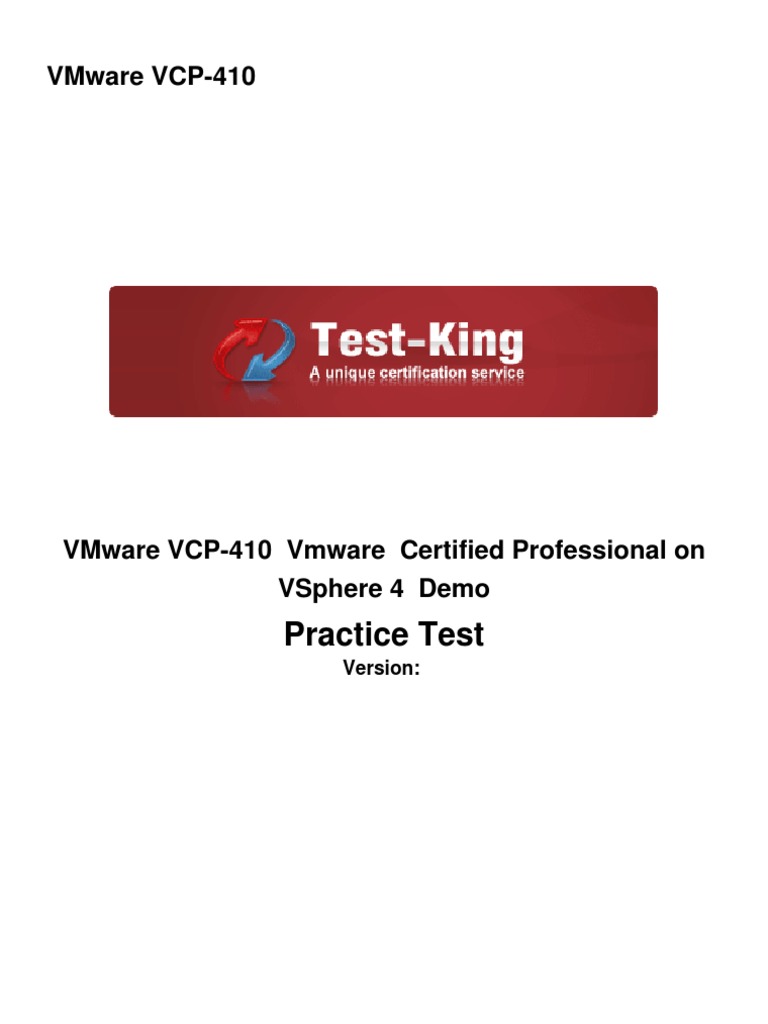 Practice Test: Vmware Vcp-410 | PDF | Computer Architecture | Computing
