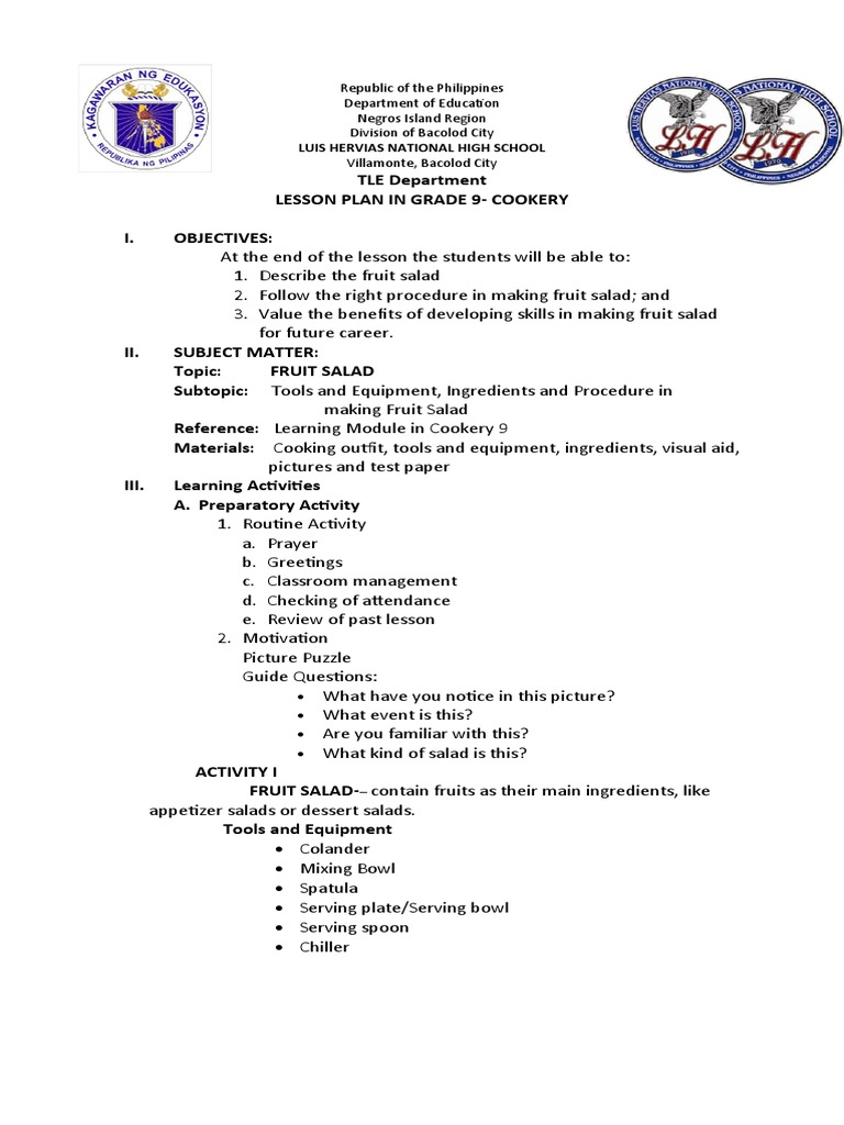 Lesson Plan in Grade 9 2nd Quarter | Download Free PDF | Lesson Plan ...