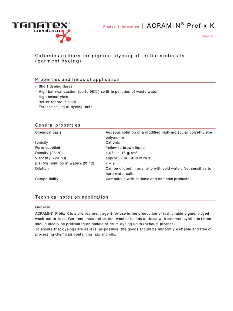 Acramin Prefix K | PDF | Dyeing | Dye
