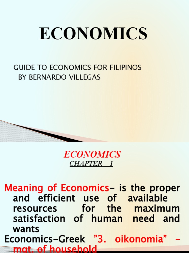Economics: Guide To Economics For Filipinos by Bernardo Villegas | PDF ...