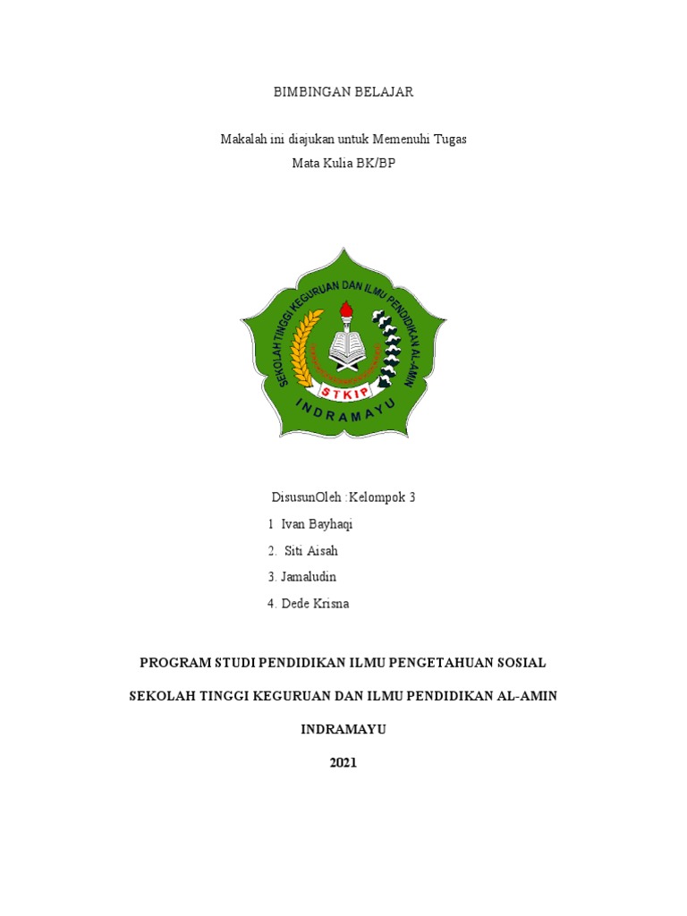 Makalah Bimbingan Belajar | PDF
