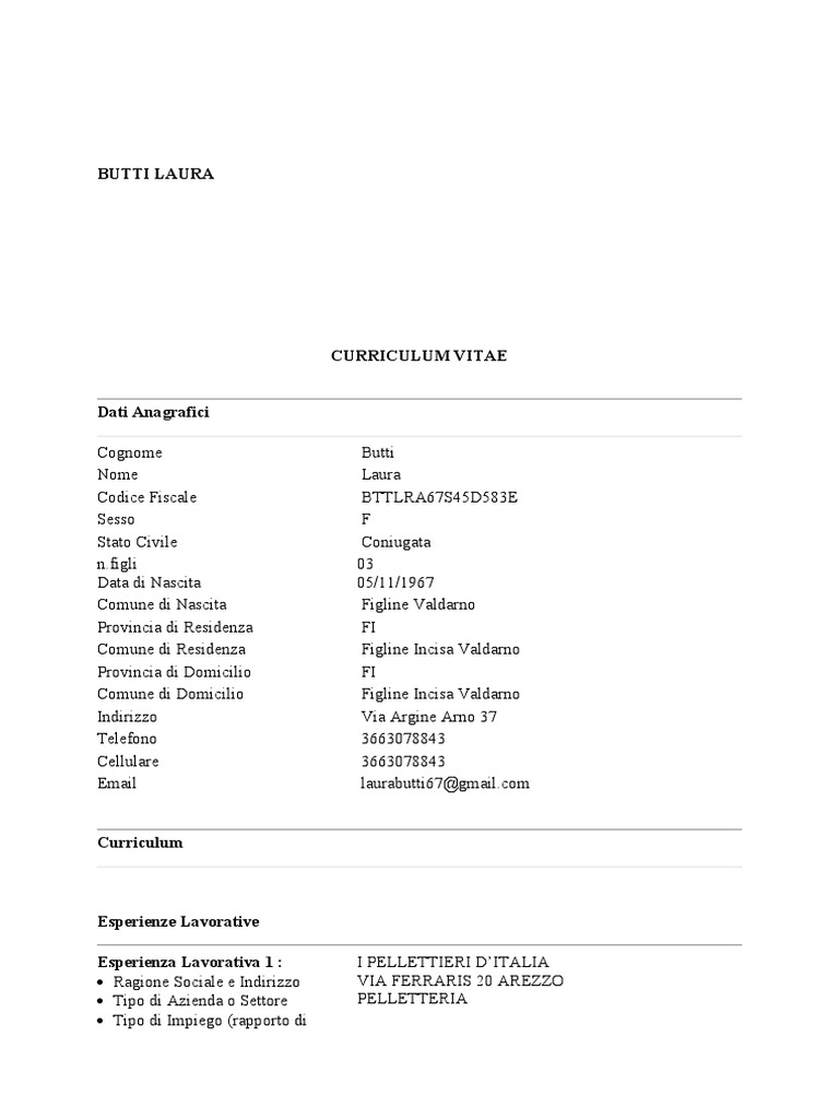 Curriculum Laura Butti | PDF