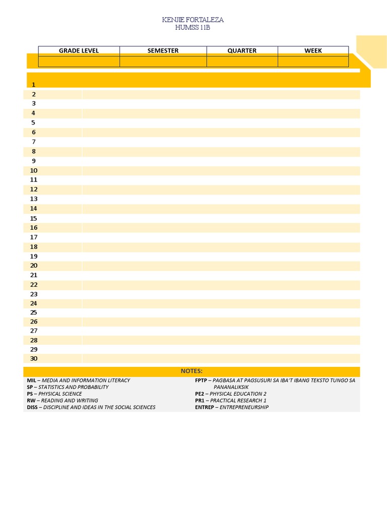 Activity Organizer - KSF | PDF