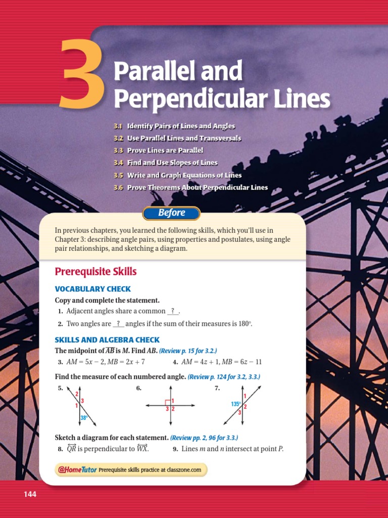 Geometry Textbook Chapter 3-4 | PDF | Line (Geometry) | Perpendicular