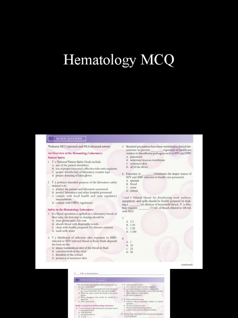 Hematology MCQ | PDF