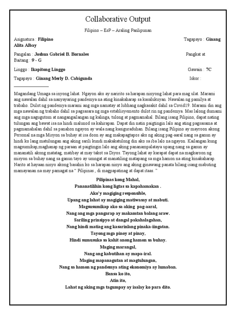 Collaborative Filipino | PDF