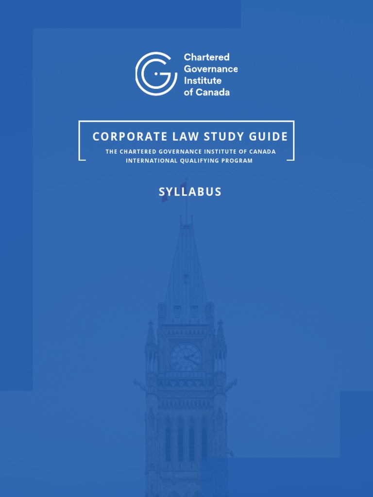 Corporate Law Study Guide: The Chartered Governance Institute of Canada ...