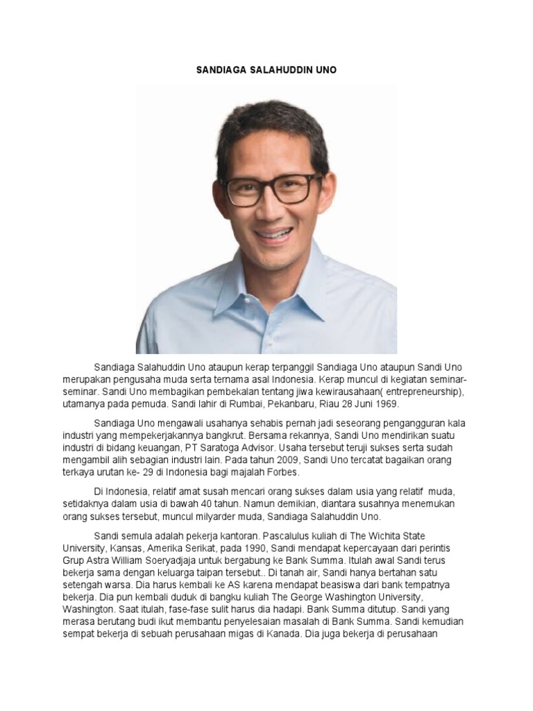 Sandiaga Salahuddin Uno | PDF