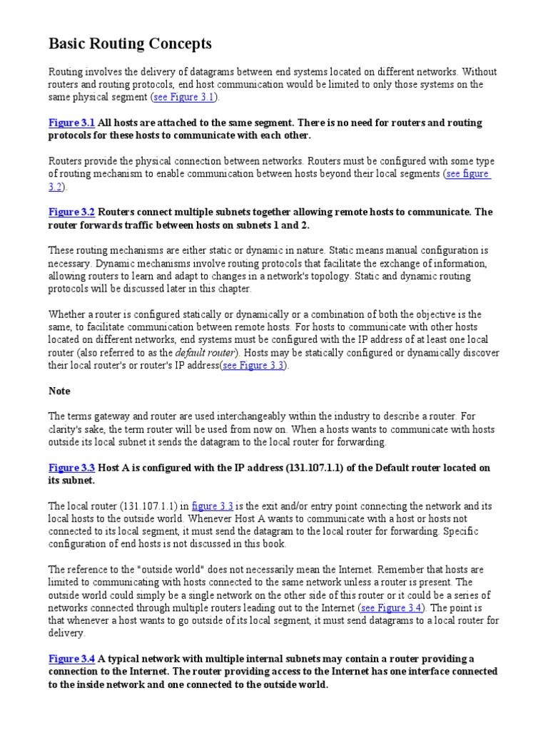 Basic Routing Concepts: See Figure 3.1 | PDF | Router (Computing) | Ip ...